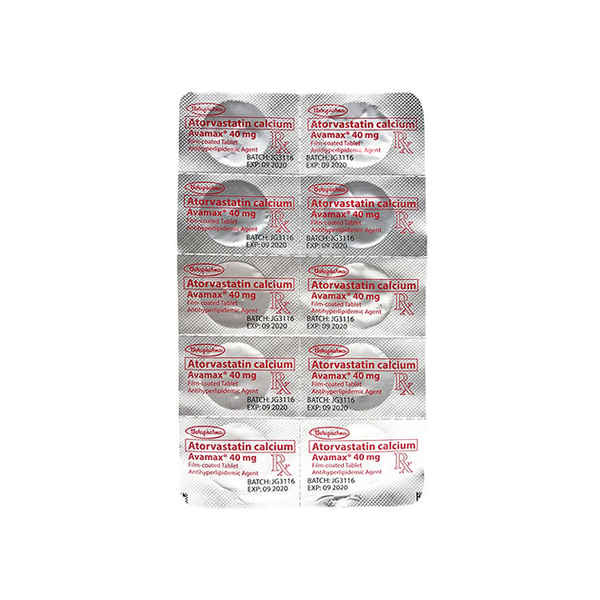 AVAMAX Atorvastatin Calcium 40mg Film-Coated Tablet 1's price in the ...